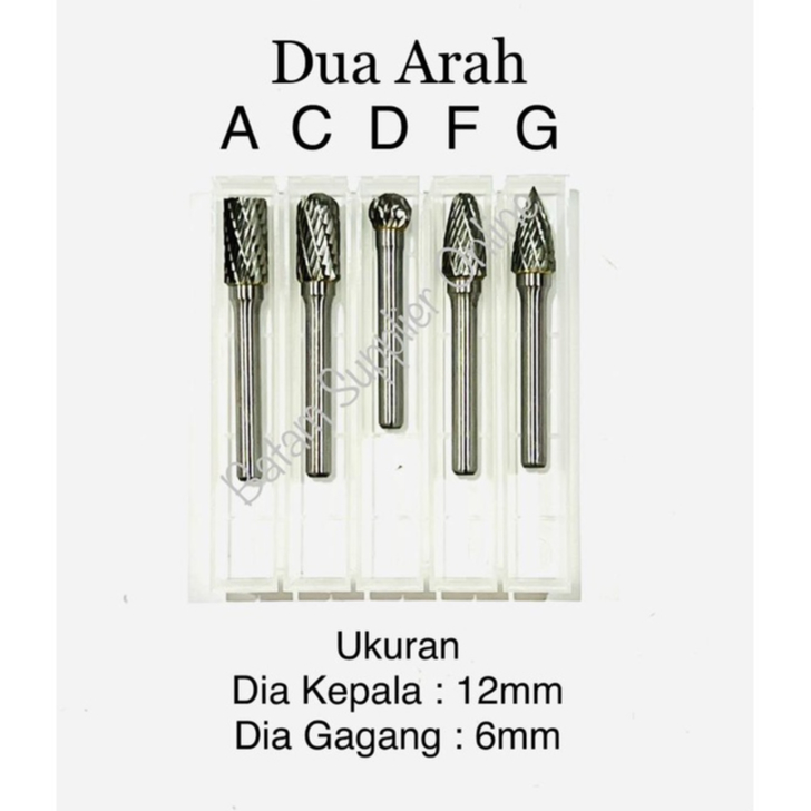 Jual Mata Bor Mata Tuner Rotary Burr Tungsten Carbide 2 Arah 12mm ...