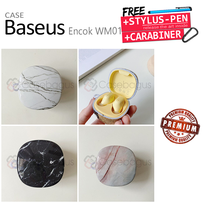 Jual Baseus Encok WM01 - Marble Protective Case TWS Bluetooth Wireless ...