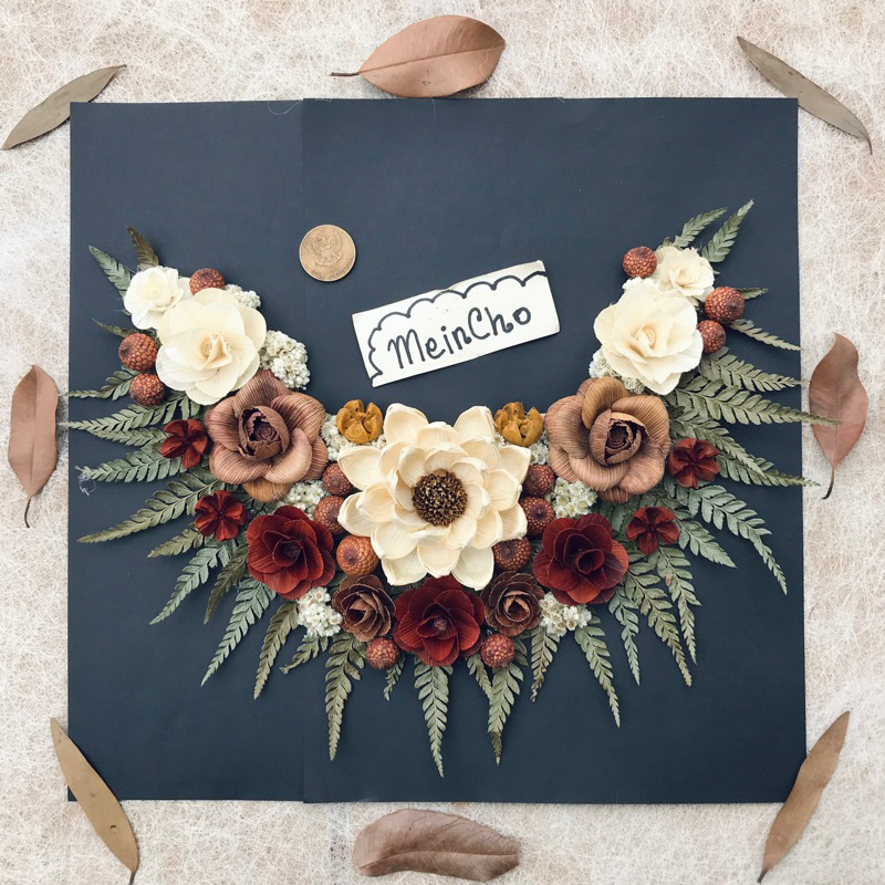 Jual CUSTOM Bunga Kering Isian Filler 3D PREMIUM Frame Mahar Rustik ...