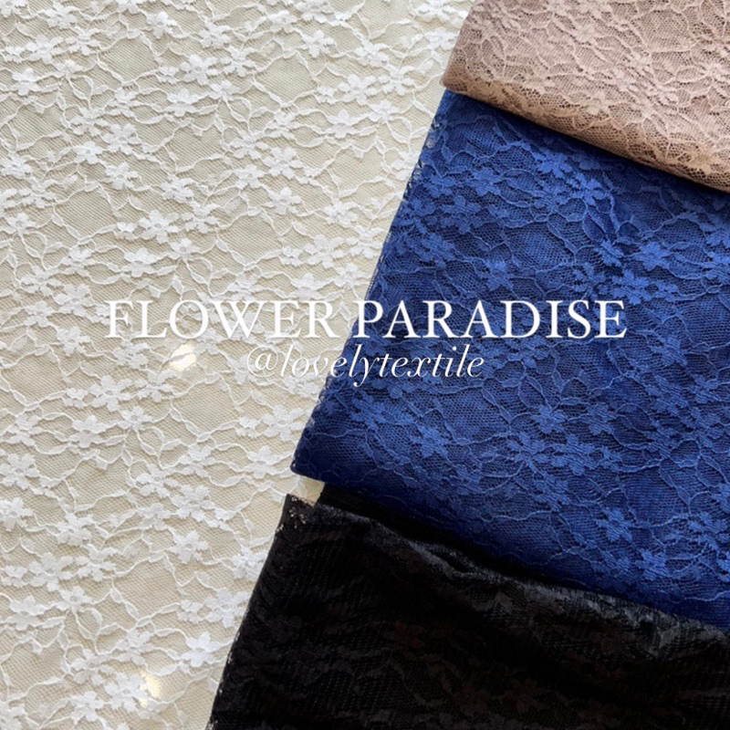 Jual Kain Kebaya Brokat Kain Brukat Meteran Motif Flower Paradise ...