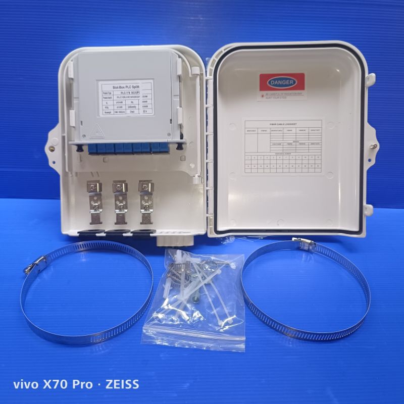 Jual odp 8 core lengkap box spliter 1:8 SC UPC/ odp mini 8 core Splitter box 1:8 SC UPC Fiber ...