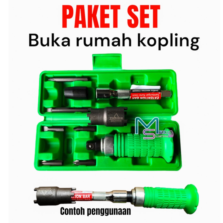 Jual PAKET SET BUKA MUR KOPLING OBENG GETROK + KUNCI MAHKOTA + KUNCI SAMBUNGAN GAGANG SHOCK 12MM ...