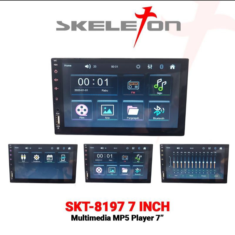 Jual Head Unit Double DIN Skeleton SKT-8197 7" Inch MP5 (Mirrorlink & Bluetooth) | Shopee Indonesia