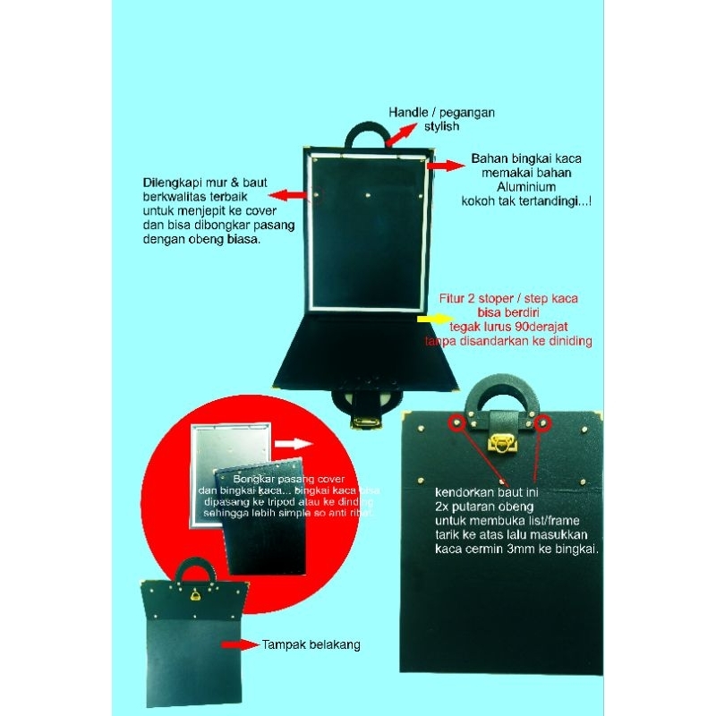 Jual Mirror cover/sampul/alas tanpa kaca | Shopee Indonesia