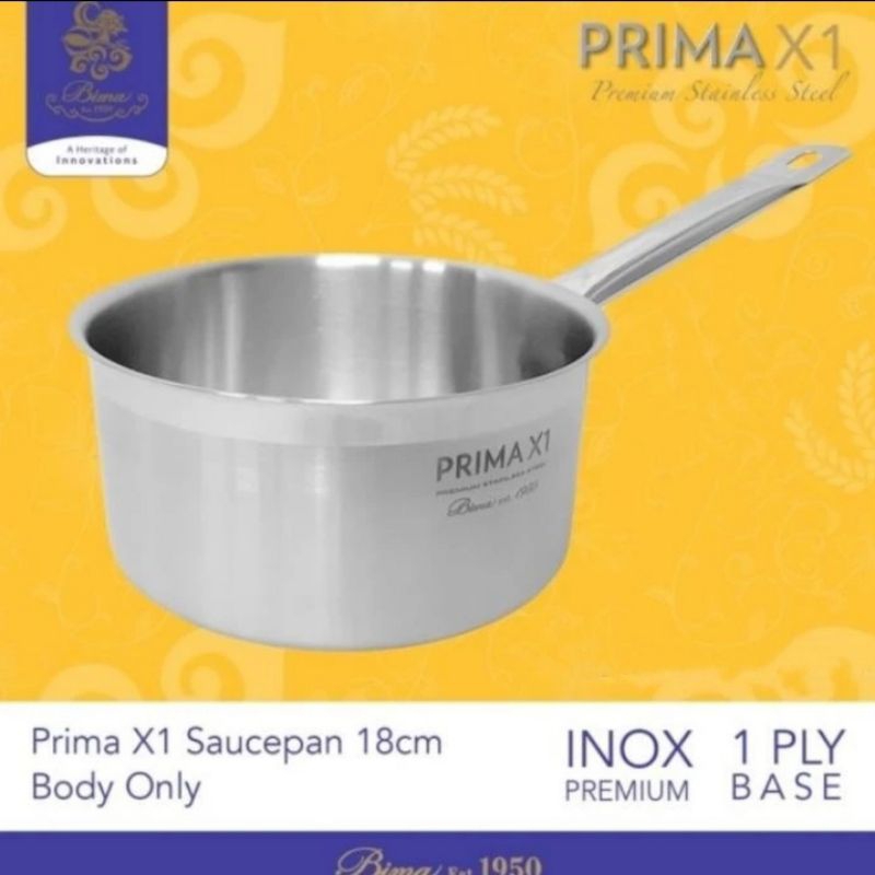 Jual bima sauce pan 18cm prima X1 BP220015 /panci saus stainless ...