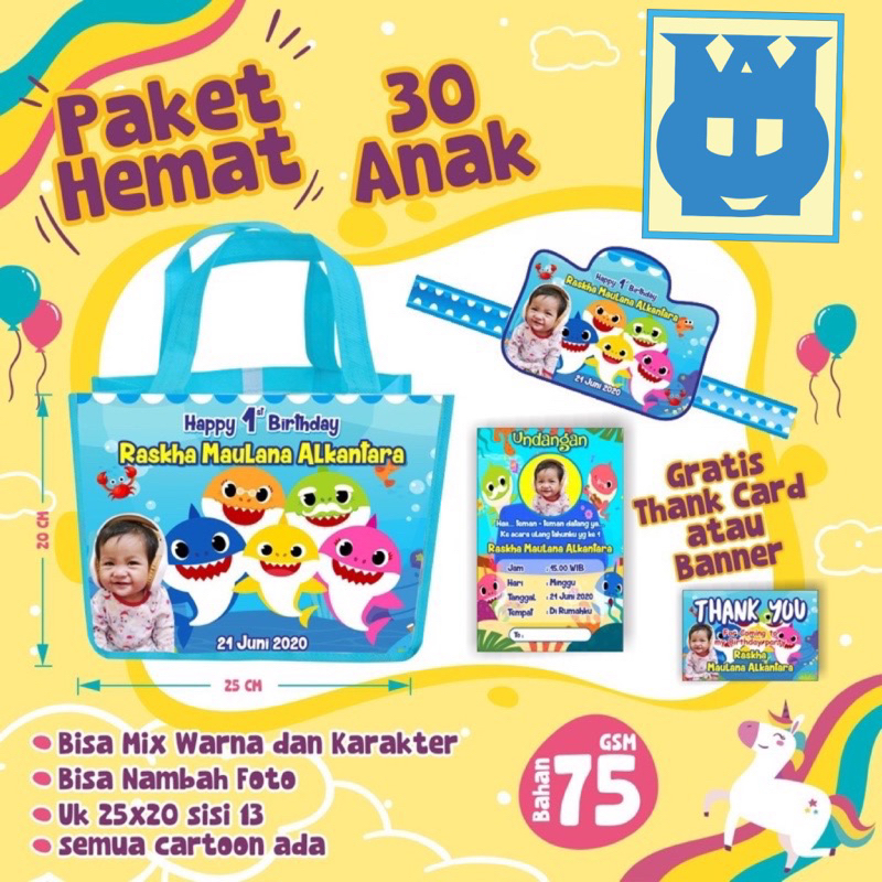 Jual Paket Ultah 30 Anak / min80 Free Banner / Free Desain / paket ...