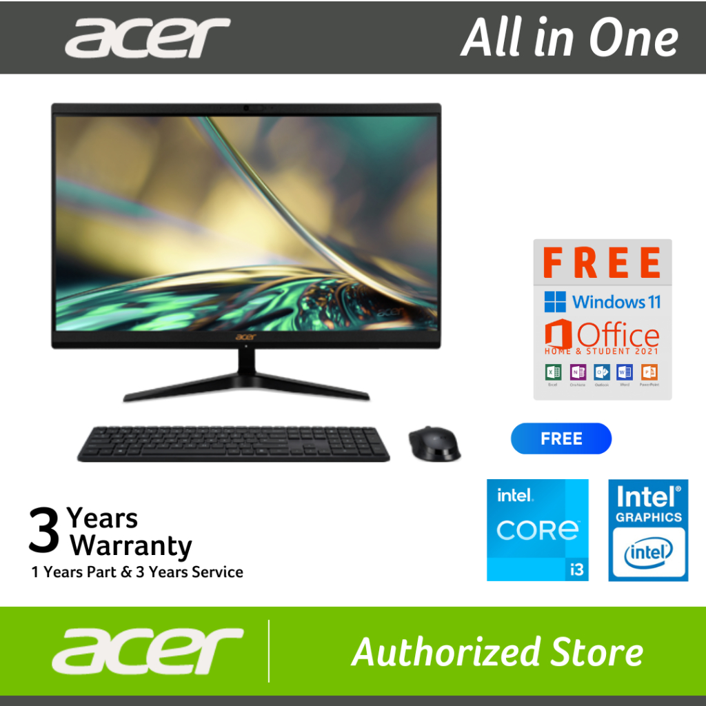 Jual Acer AIO Aspire C24-1700 i3-1215U-4GB-512GB SSD-Win 11+OHS ...
