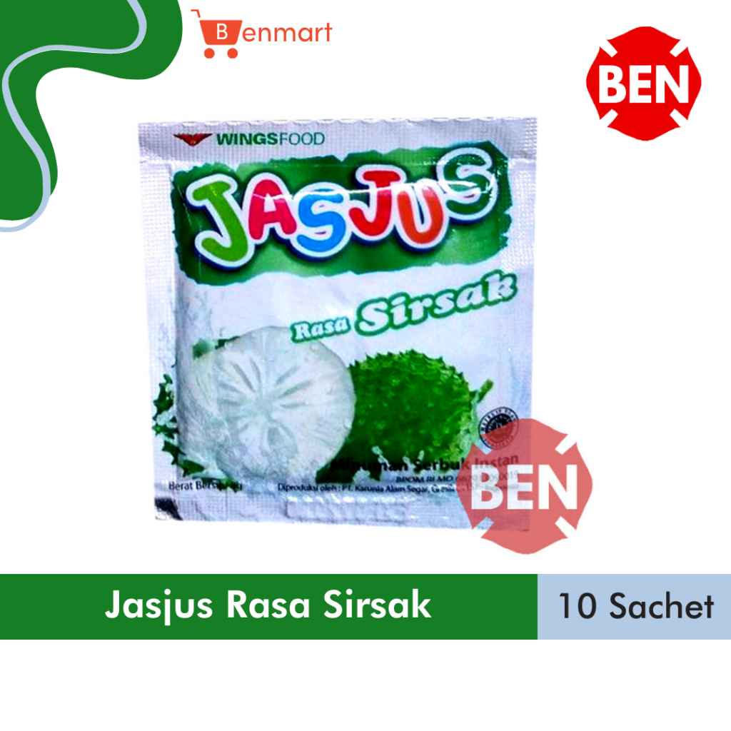 Jual Jasjus SIRSAK 1 Renceng 10 Sachet Jas Jus Minuman Serbuk Jeruk ...