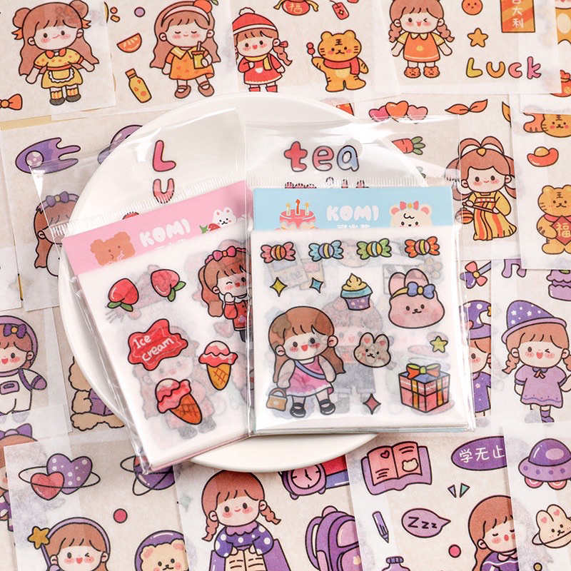 Jual Sticker Cute Deco Journal Momo Transparan Kawaii Mini Girl Sanrio ...