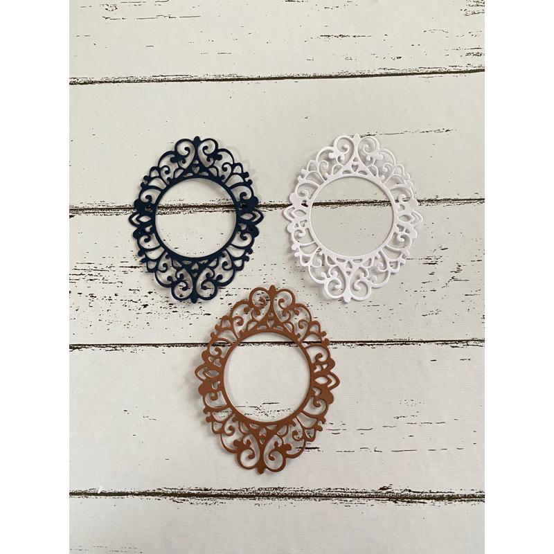 Jual 1 set ( isi 3) Oval Frame diescut / diecut/ kertas hias | Shopee ...