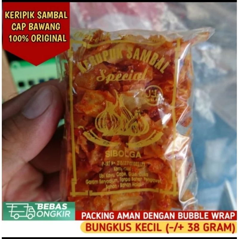 Jual Keripik Sambal Sibolga Cap Bawang kemasan 40 Gram | Shopee Indonesia