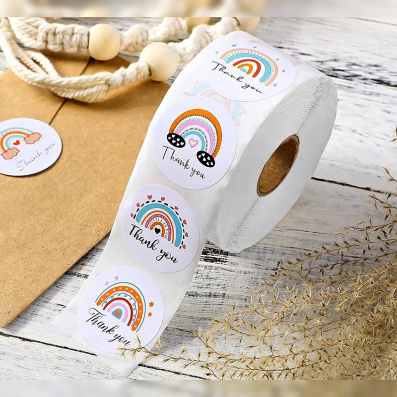 Jual [ BUKAN 1 ROLL!!!! ] Sticker Thank You Rainbow Series / Stiker ...