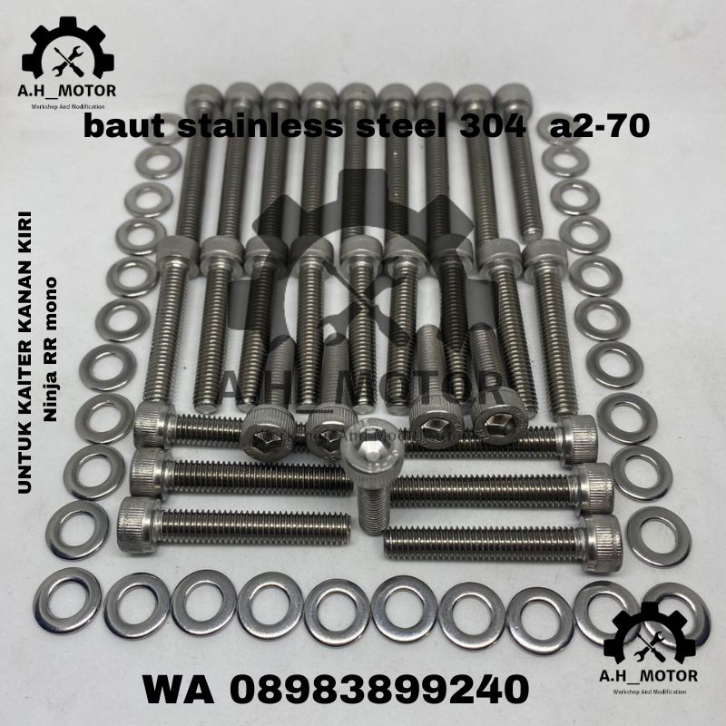 Jual Baut L stainless stenlis baut ninja RR mono model standar/ slim ...