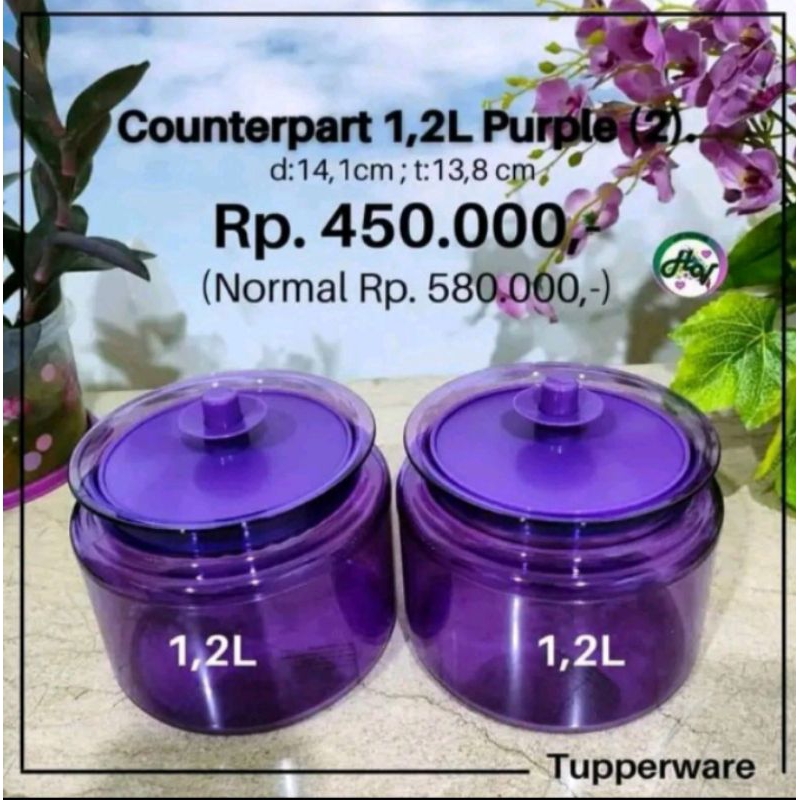 Jual counterpart ungu royal (toples kristal 1,2Ll)/pcs | Shopee Indonesia