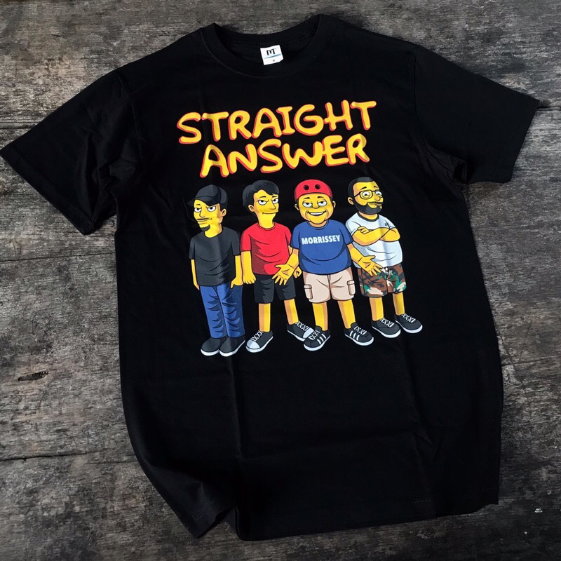 Jual STRAIGHT ANSWER THE SIMPSONS TSHIRT BLACK | Shopee Indonesia