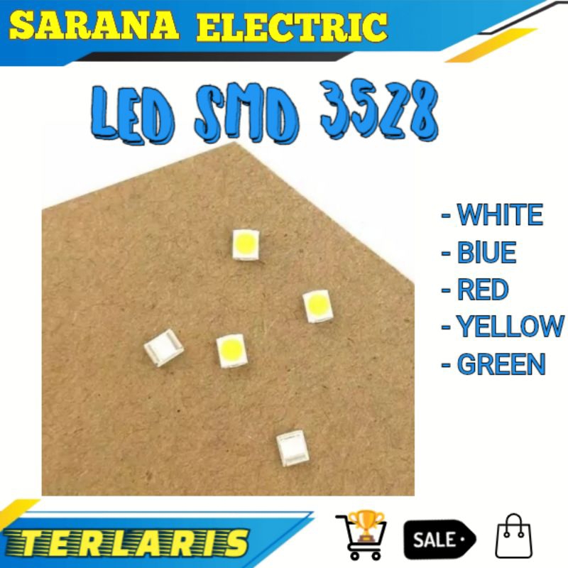 Jual LED 3528 SMD CHIP WARNA BIRU PUTIH MERAH KUNING HIJAU LAMPU DIODA ...