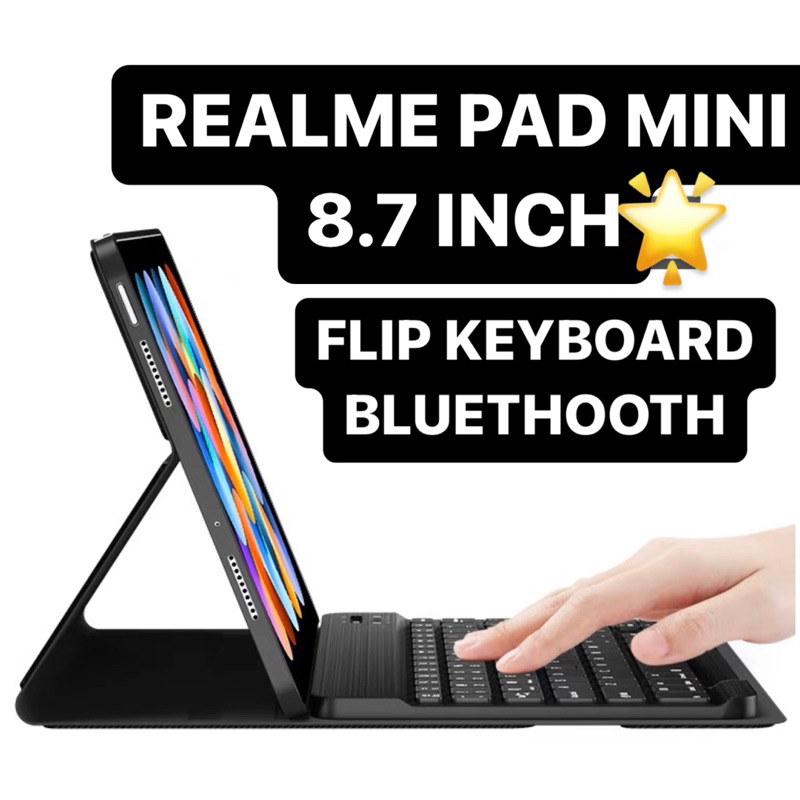 Jual REALME PAD MINI 8.7 INCH FLIP SMART KEYBOARD BLUETHOOTH WITH STAND ...