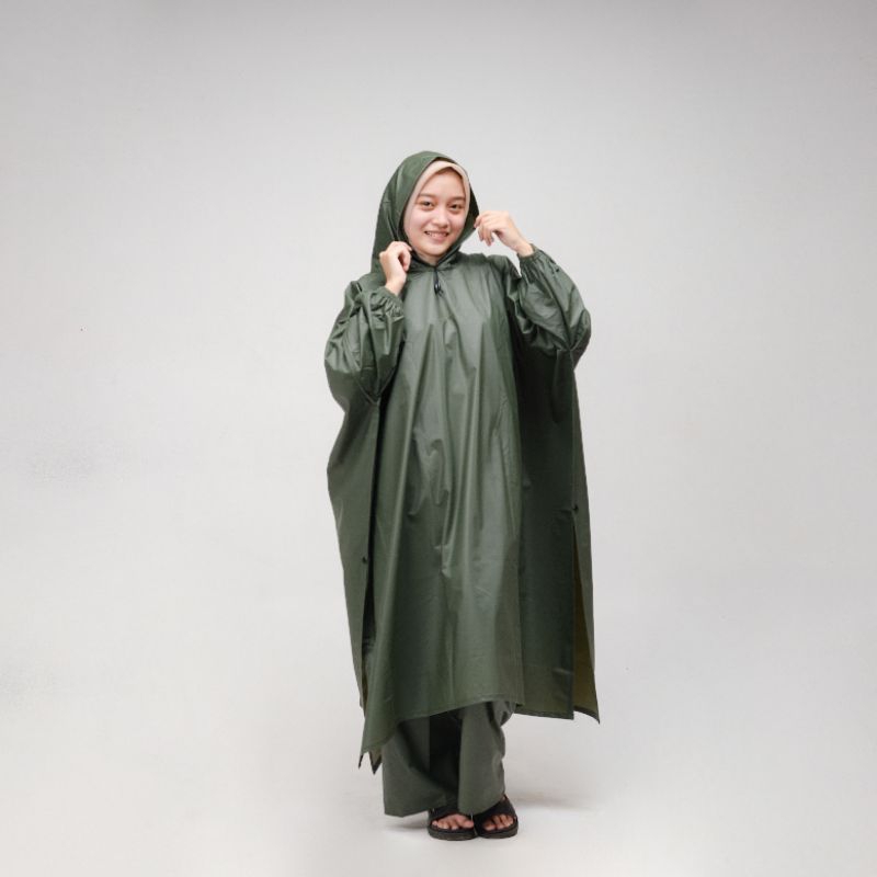 Jual RAIN COAT JAS HUJAN TEBAL ALDAS STELAN PONCO CELANA HIJAU ARMY ...
