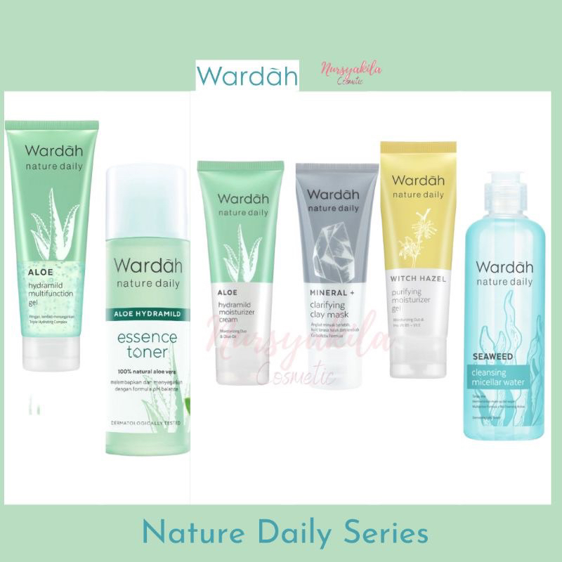 Jual Wardah Nature Daily SERIES | Clay Mask - Facial Wash - Moisturizer ...
