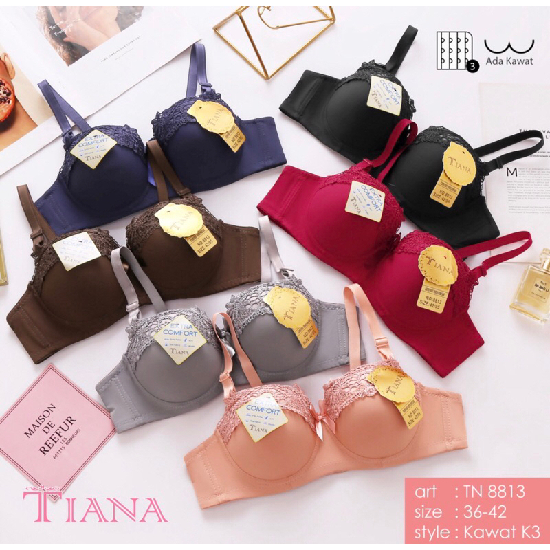 Jual TIANA | Bra Kawat Busa Tipis / Push Up Bra RENDA Kait 3 / Art 8813 ...