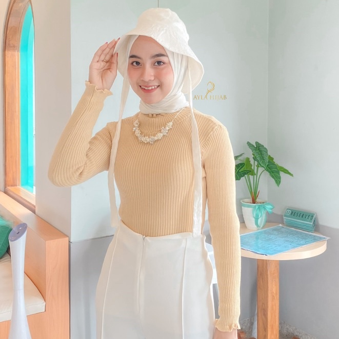 Jual DAISY CURLY SWEETER RAJUT TURTLENECK KRIWIL/ INNER RAJUT DAISY ...