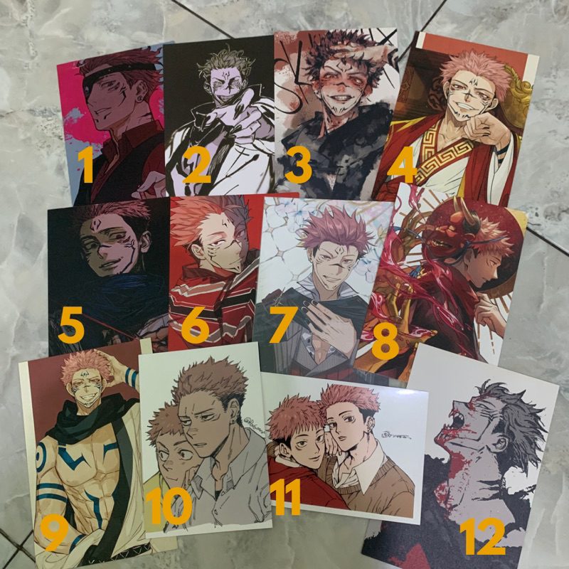 Jual Postcard sukuna yuuji jujutsu kaisen kadeart, grmms, rs world ...