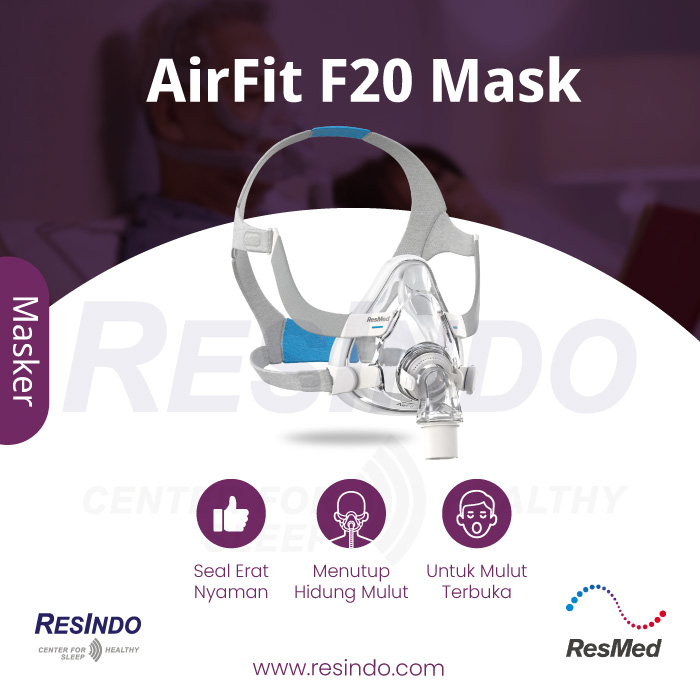 Jual AirFit F20 Full Face CPAP Mask ResMed - Masker CPAP Set Lengkap | Shopee Indonesia