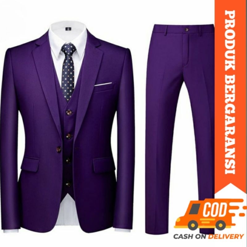 Jual Jas Pria Ungu Jas Blazer Formal Slimfit Premium | Shopee Indonesia