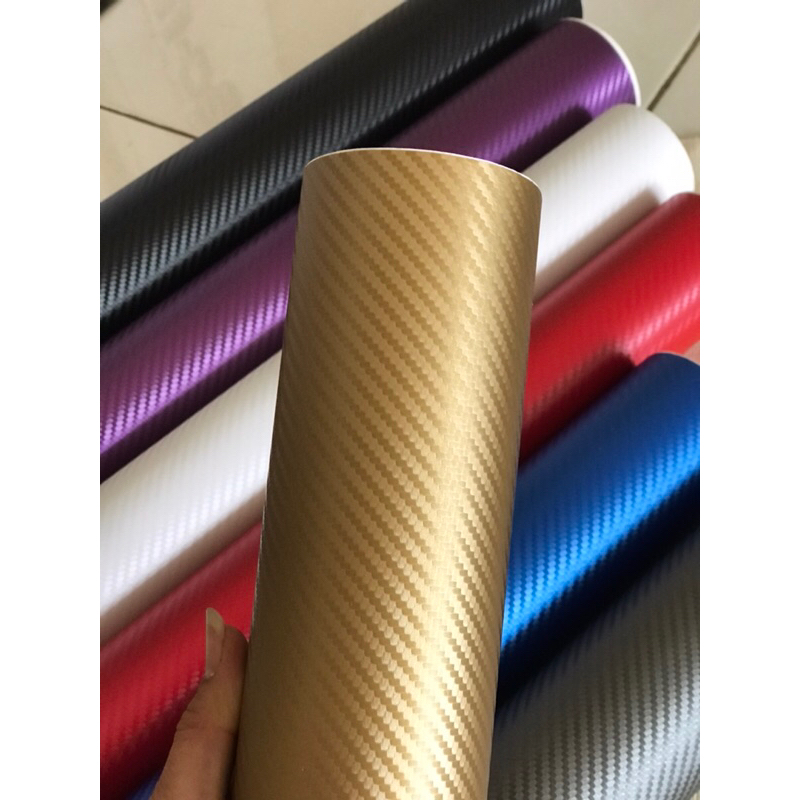 Jual sticker scotlite carbon 3d kuning emas karbon tekstur kasar (P ...