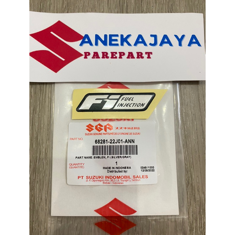 Jual LOGO EMBLEM FI FUEL INJECTION SATRIA FU FI INJEKSI NEX ADDRESS SMASH FI ORIGINAL SUZUKI ...