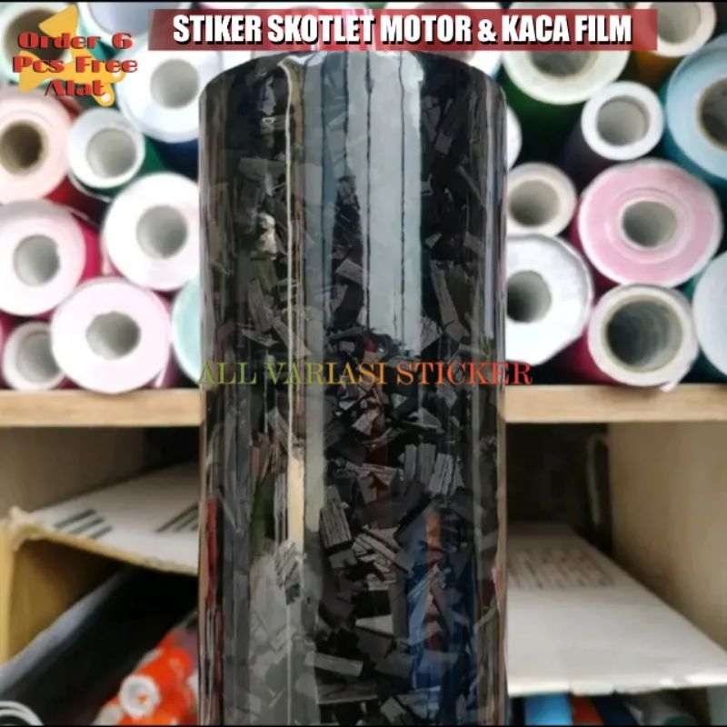 Jual Skotlet Stiker Carbon Forged Hitam Glossy / Sticker Body Motor ...