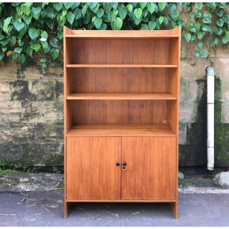 Jual lemari buku lemari rak kayu jati lemari pakaian lemari hias kayu ...