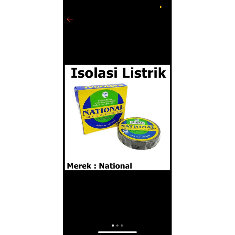 Jual Isolasi Hitam untuk Kabel Listik Kotak Merek National | Shopee ...