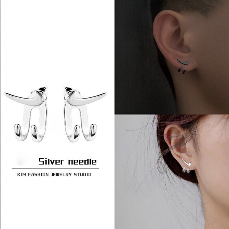 Jual promo anting pria wanita perak S925 titanium anting Tindik tusuk ...