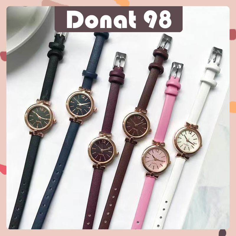Jual Jam Tangan Wanita Casual Retro Kecil Analog Fashion Strap Pu Leather | Shopee Indonesia