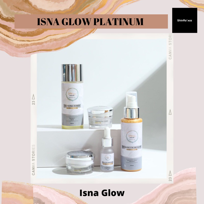 Jual ISNA GLOW platinum | ISNA GLOW PLATINUM PAKET SKINCARE PEMBERSIH ...