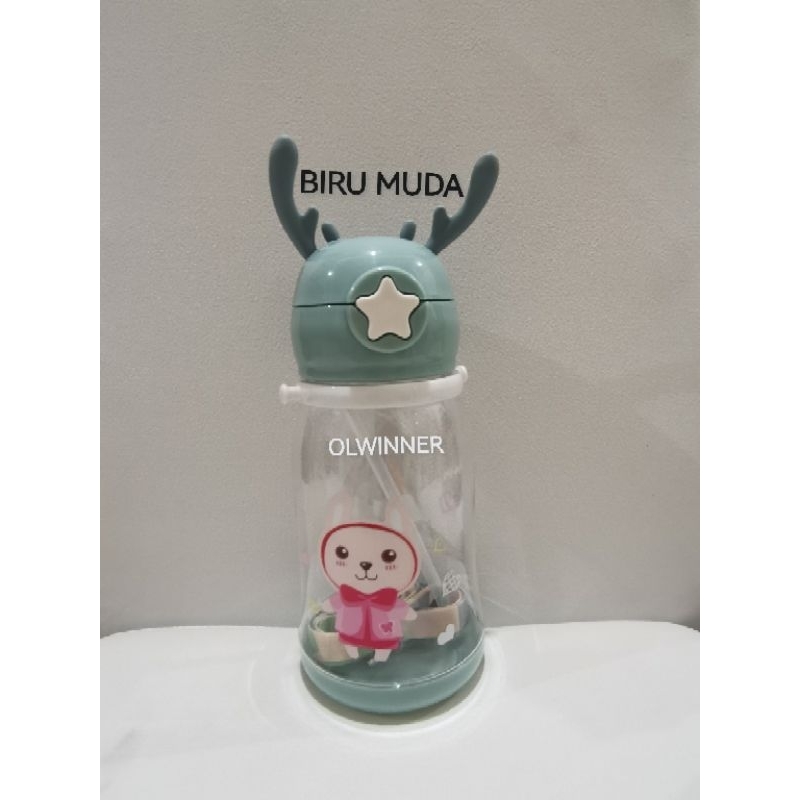 Jual Botol Minum Anak Karakter Tanduk Rusa 600ml BPA FREE dilengkapi dengan Tali Praktis ...