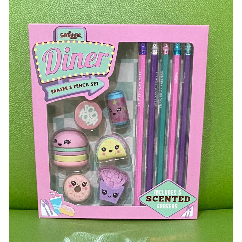 Jual Smiggle Diner Eraser and Pencil Set | Shopee Indonesia