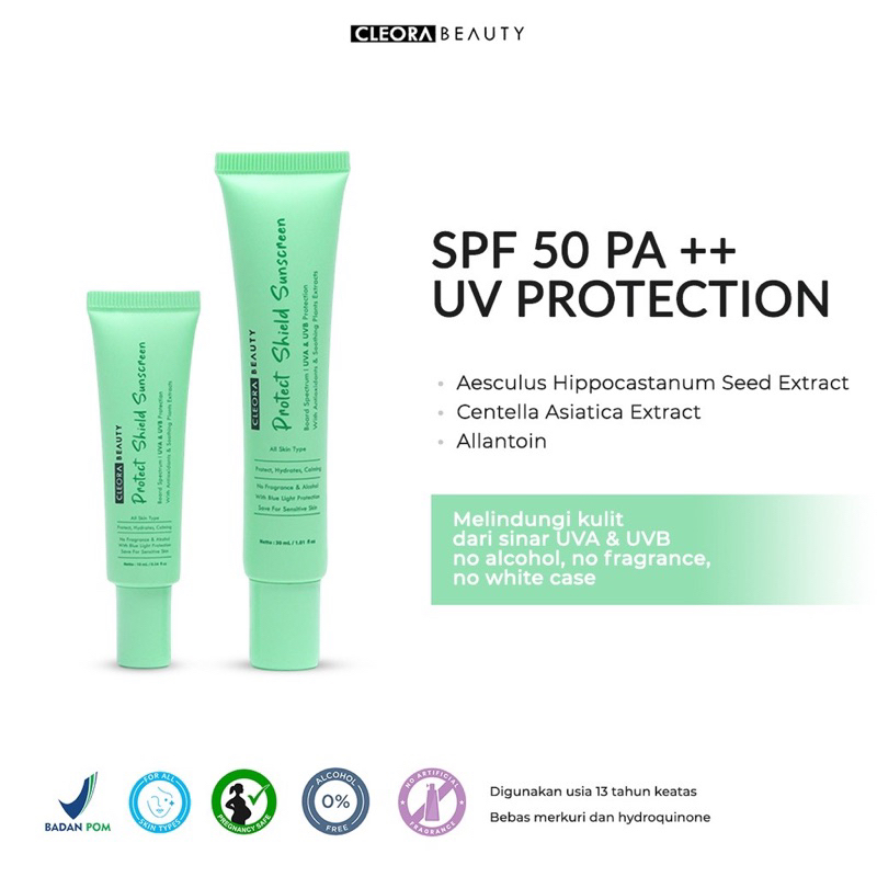 Jual Cleora Beauty Protect Shield Sunscreen SPF 50 PA++ | Shopee Indonesia