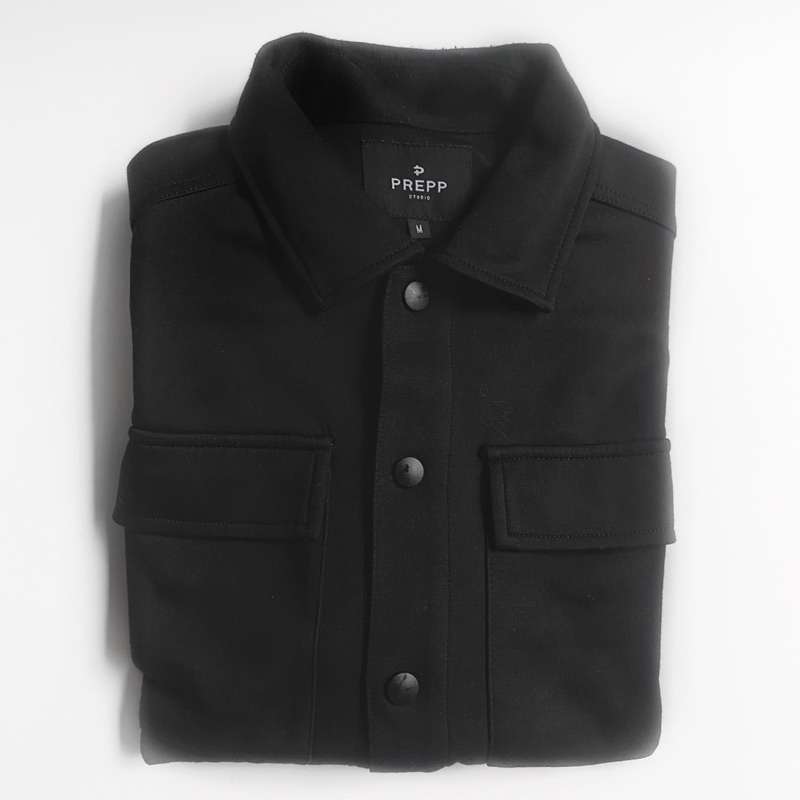 Jual PREPP - SHACKET JACKET BLACK - M (Second) | Shopee Indonesia