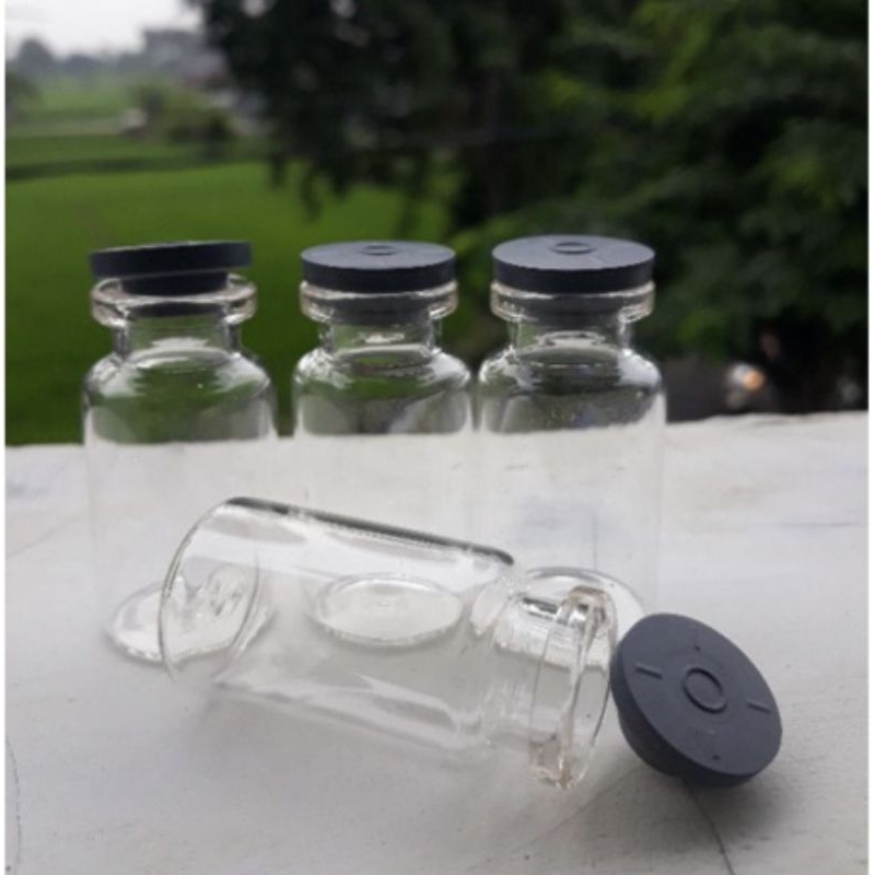 Jual BOTOL VIAL 10ML || BOTOL KACA + TUTUP KARET (1SET) | Shopee Indonesia