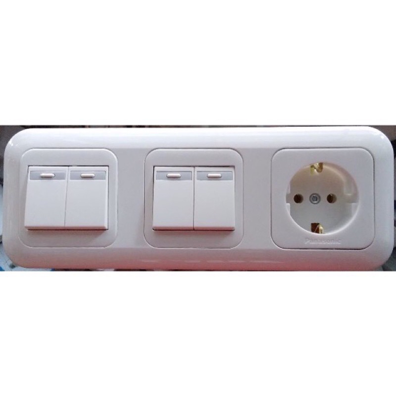 Jual SAKLAR PANASONIC SERI DOUBLE + STOPKONTAK ARDE TYPE WIDE SERIES ...