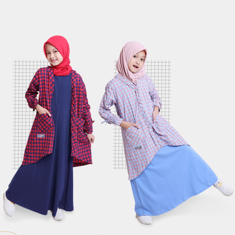 Jual Hooflakids Setelan Gamis Dress Anak Perempuan Tanggung Misora Set ...