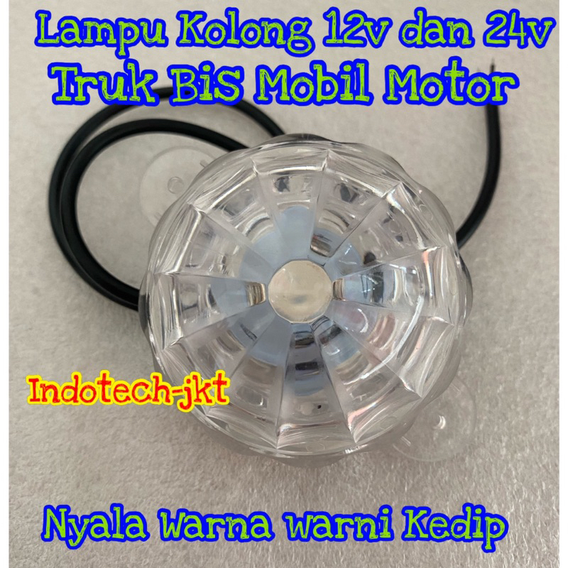 Jual Lampu Led Kolong Truk Bis Mobil Motor 12v dan 24v Nyala RGB Bulat ...