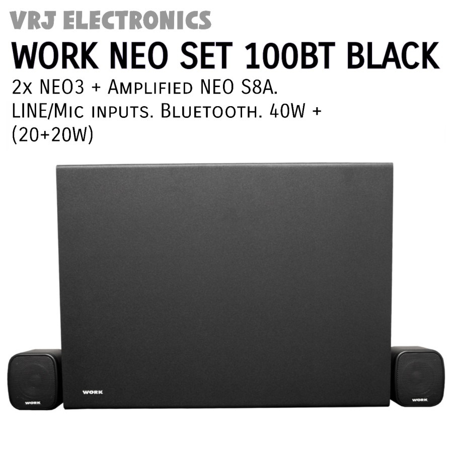 Jual SPEAKER WORK NEO SET 100BT BLACK 2x NEO3 + Amplified NEO S8A Bluetooth | Shopee Indonesia