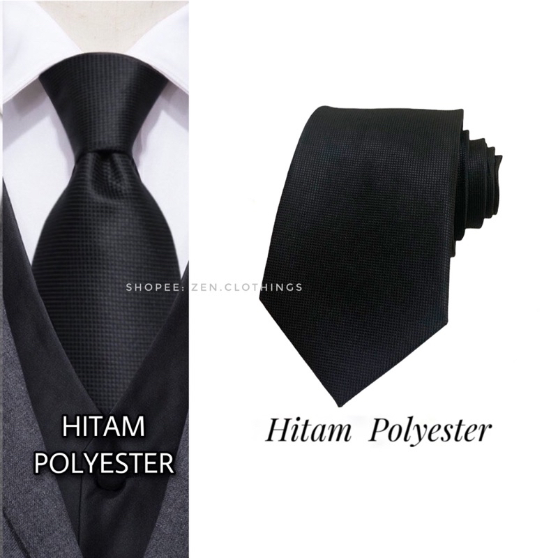 Jual Dasi Hitam Pria Ikat Manual Panjang Dewasa Polos dan Motif Garis ...