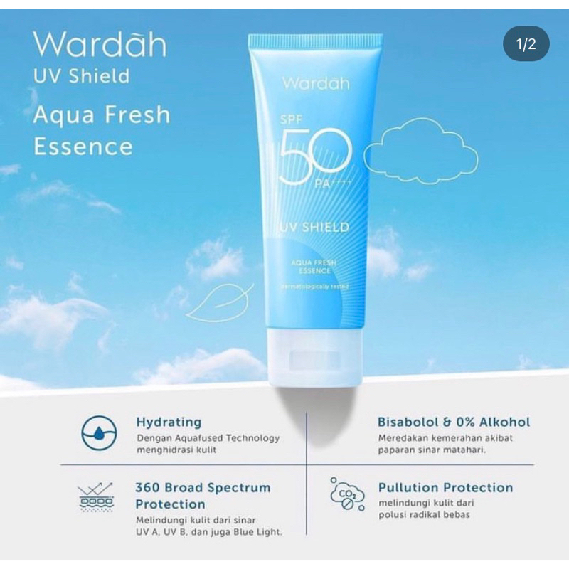 Jual WARDAH UV SHIELD Aqua Fresh Essense SPF 50PA++++ (Biru) | Shopee ...