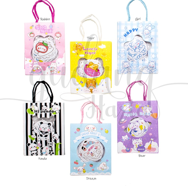Jual Stiker Hewan Bentuk Tas Sticker Motif Bear Dream Girl Panda Rabbit ...