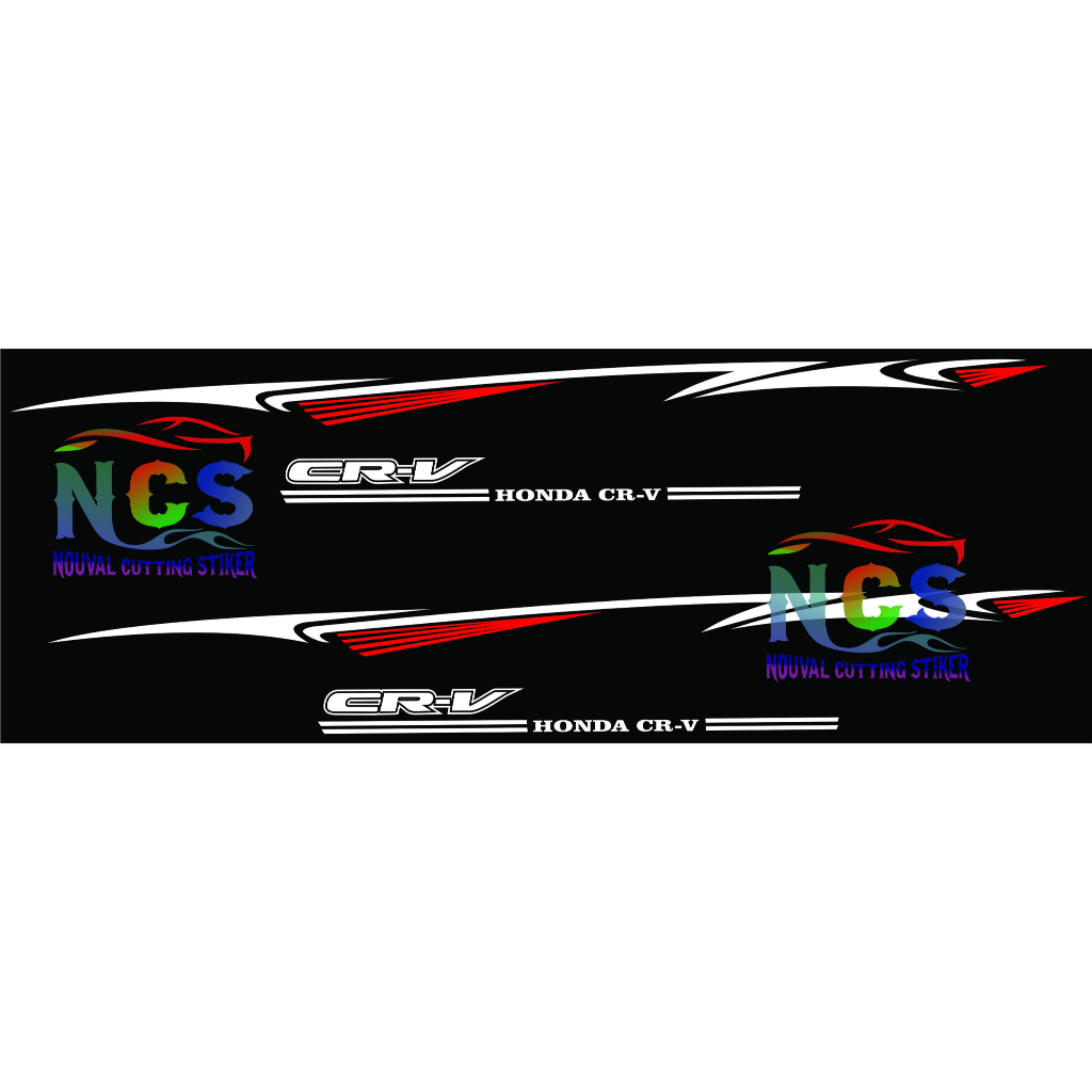 Jual NEW Honda crv sticker side body samping cutting stiker car honda ...