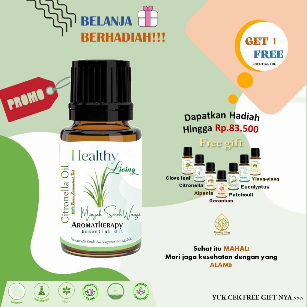 Jual Citronella Essential Oil Sereh Wangi Minyak Atsiri Murni Aromatherapi Untuk Pengusir Nyamuk ...